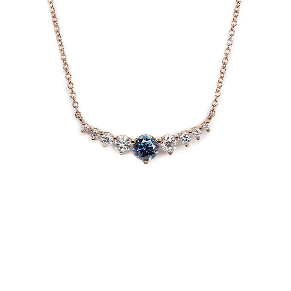 Emery Blue Kylie Necklace with Moissanite and Lab Grown Diamonds in 18 ...