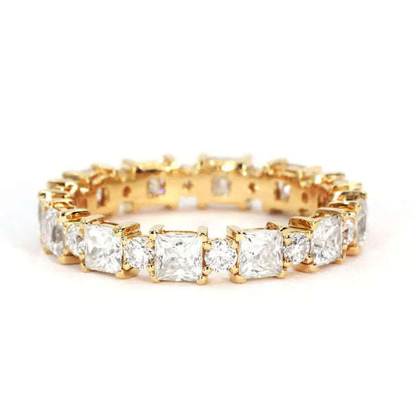 Erin Moissanite Full Eternity and Two Tone Wedding Rings in 18K Gold ...