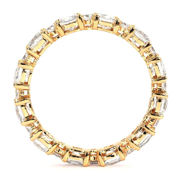 Erin Moissanite Full Eternity and Two Tone Wedding Rings in 18K Gold ...