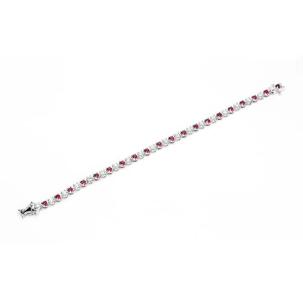 Lab Grown Diamond Tennis Bracelet with Rubies - Rubetta - LeCaine Gems